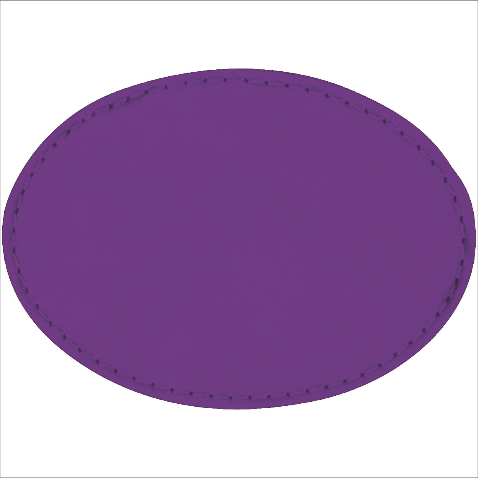 3" x 2" Oval Purple Laserable/DTF/UV DTF Leatherette Patch with Heat A ...